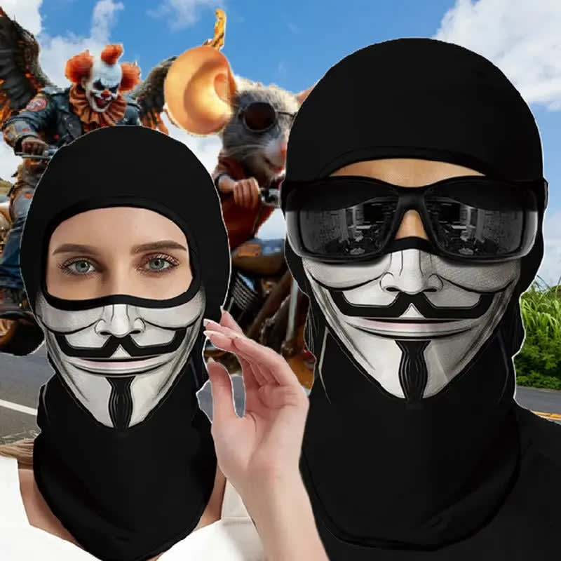 Funny black balaclava in frozen silk | Espace Cagoules